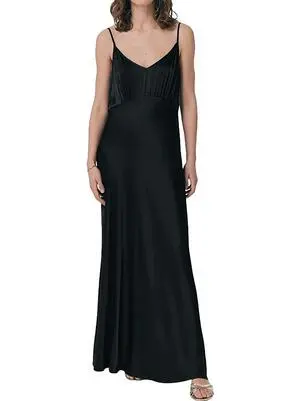 GHOST LONDON Winnie Satin Maxi Dress - Black