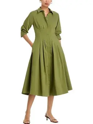Simkhai Jazz Pintuck Midi Dress - Olive