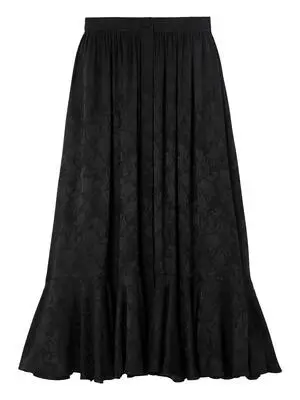 Chloé Silk-Jacquard Midi Skirt Black