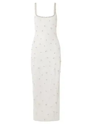 CLIO PEPPIATT Droplet Embellished Beaded Gown - Neutrals