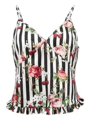 Fleur Du Mal Ruffle Cami - Cherry Rose