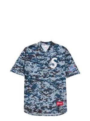 Supreme S Logo Baseball Henley Digi Camo