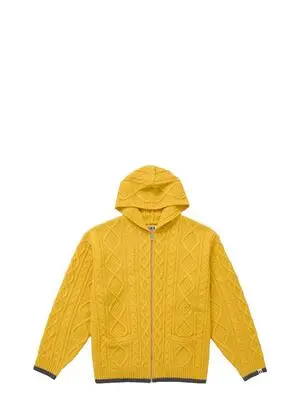 Supreme Zip-up Hooded Sweater - Yellow