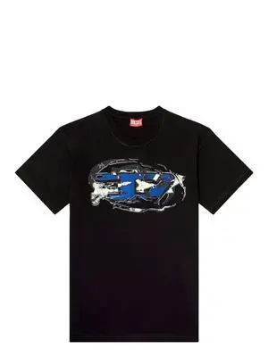 DIESEL T-norm-t11 Graphic-print T-shirt - Black