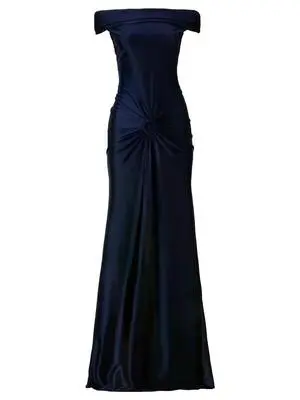 MOOS STUDIO Off-Shoulder Draped Gown