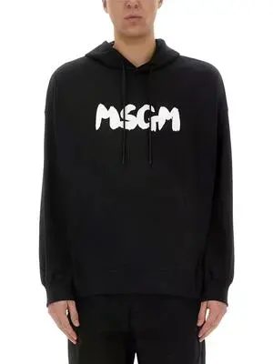 MSGM Logo-print Hoodie - Black