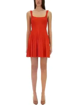 Staud Mini Pleated Dress - Red