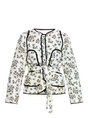 Munthe Floral-print Belted Jacket - White