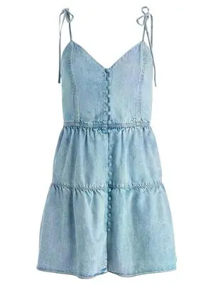 Alice + Olivia Shanti Denim Mini Dress - Blue