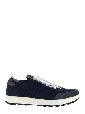 Kiton Lace-up Knit Sneakers - Blue