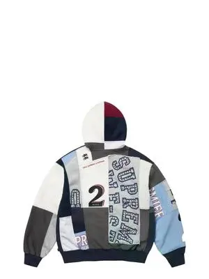 Supreme Patchwork Zip-up Hoodie - Blue