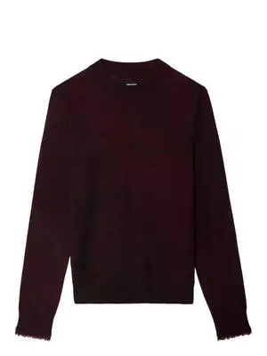 Zadig&Voltaire Ivy Frayed-cuffs Crew-neck Sweater - Red