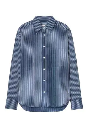 Closed Striped Button-up Shirt - Blue