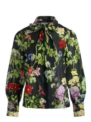 Alice + Olivia Lloyd Floral-print Shirt - Black