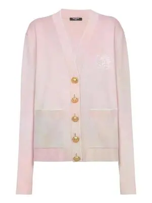 Balmain Emblème-embroidered Cardigan - Pink