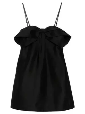 SHUSHU/TONG Bow-embellished Off-shoulder Mini Dress - Black