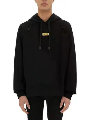 Versace Logo Plaque Hoodie - Black