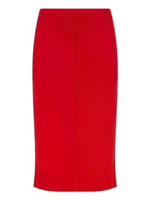 Victoria Beckham Button-front Fitted Midi Skirt - Red