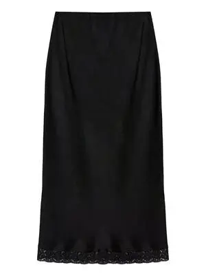 Victoria Beckham Pencil Skirt With Lace Trim - Black