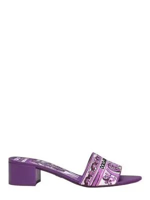Dolce & Gabbana 40mm Majolica-jacquard Sandals - Purple