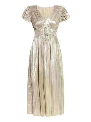 Ulla Johnson Patrice Pleated Dress - Gold