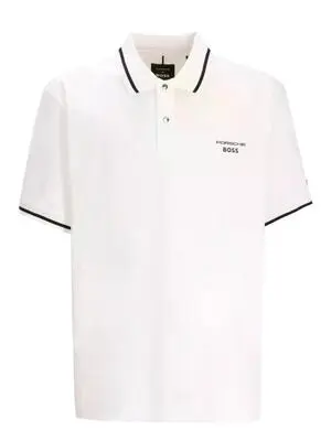 BOSS Contrasting-trim Polo Shirt - White