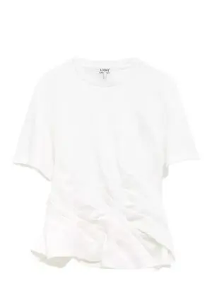 Loewe Asymmetrical Pleated T-shirt - White