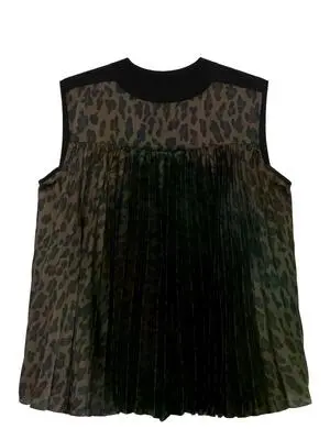 Sacai Leopard-print Top - Brown