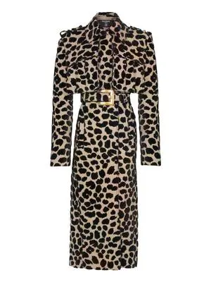 Balmain Leopard-print Trench Coat - Neutrals