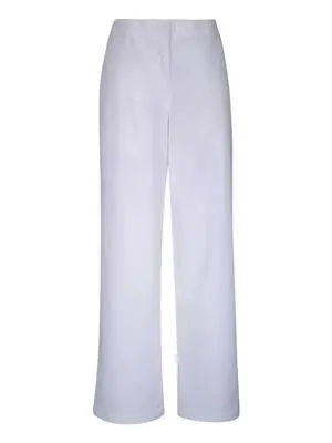 NILI LOTAN Cotton Wide-leg Trousers - White
