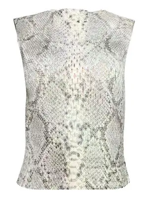 Alexander Wang Snakeskin-print Sleeveless Top - White