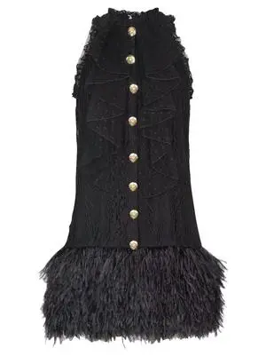 BALMAIN Lace-Embellished Dress