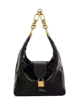 Balmain Foldover Shoulder Bag - Black