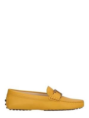 TOD'S Loafers In Leather With Logo - Yellow