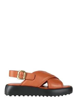 TOD'S Leather Sandals - Brown