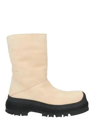 JIL SANDER Shearling-lined Ankle Boots - Beige