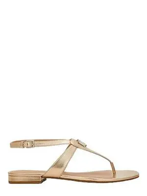 Ralph Lauren Everley Metallic Nappa Leather Sandal - Orange