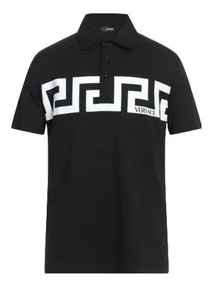 Versace Polo Shirt Size Cotton - Black