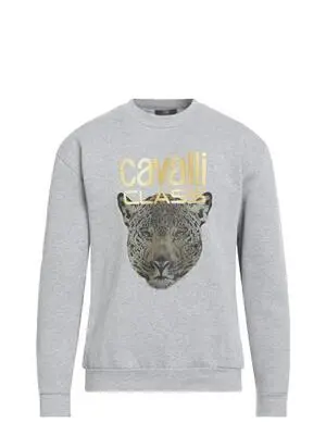 Roberto Cavalli Sweatshirt In Polyester And Cotton Grey