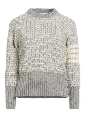 Thom Browne Sweater In Light Wool And Mohair Wool - Grey
