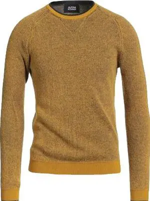 Alpha Studio Sweater In Merino Wool, Alpaca Wool, And Polyamide - Yellow
