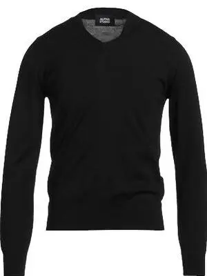 Alpha Studio Sweater In Merino Wool Black