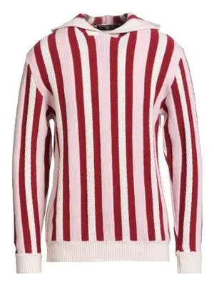 DANIELE FIESOLI Striped Merino Wool Cashmere Knit Sweater - Red