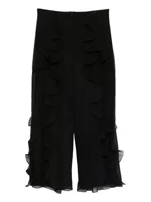 PatBO Ruffle Detailing Trousers - Black