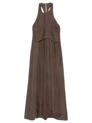 ALYSI Silk Midi Dress - Brown