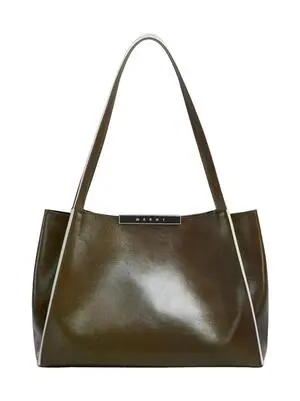 Marni Leather Tote Bag - Brown
