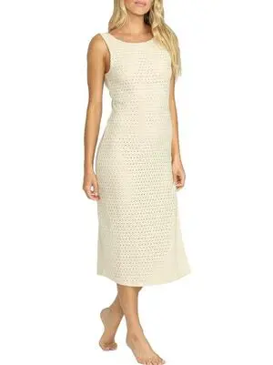 BILLABONG Eyelet Cover-up Midi Dress - Whitecap