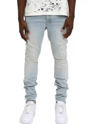 PURPLE BRAND P001 Skinny Fade Distressed Jeans - Light Indigo