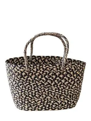 INDEGO AFRICA Braided Raffia Tote - Black