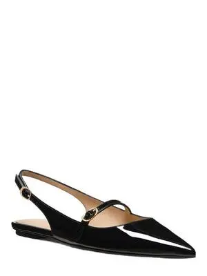 STUART WEITZMAN Emilia Mary Jane Slingback Flats Black Black